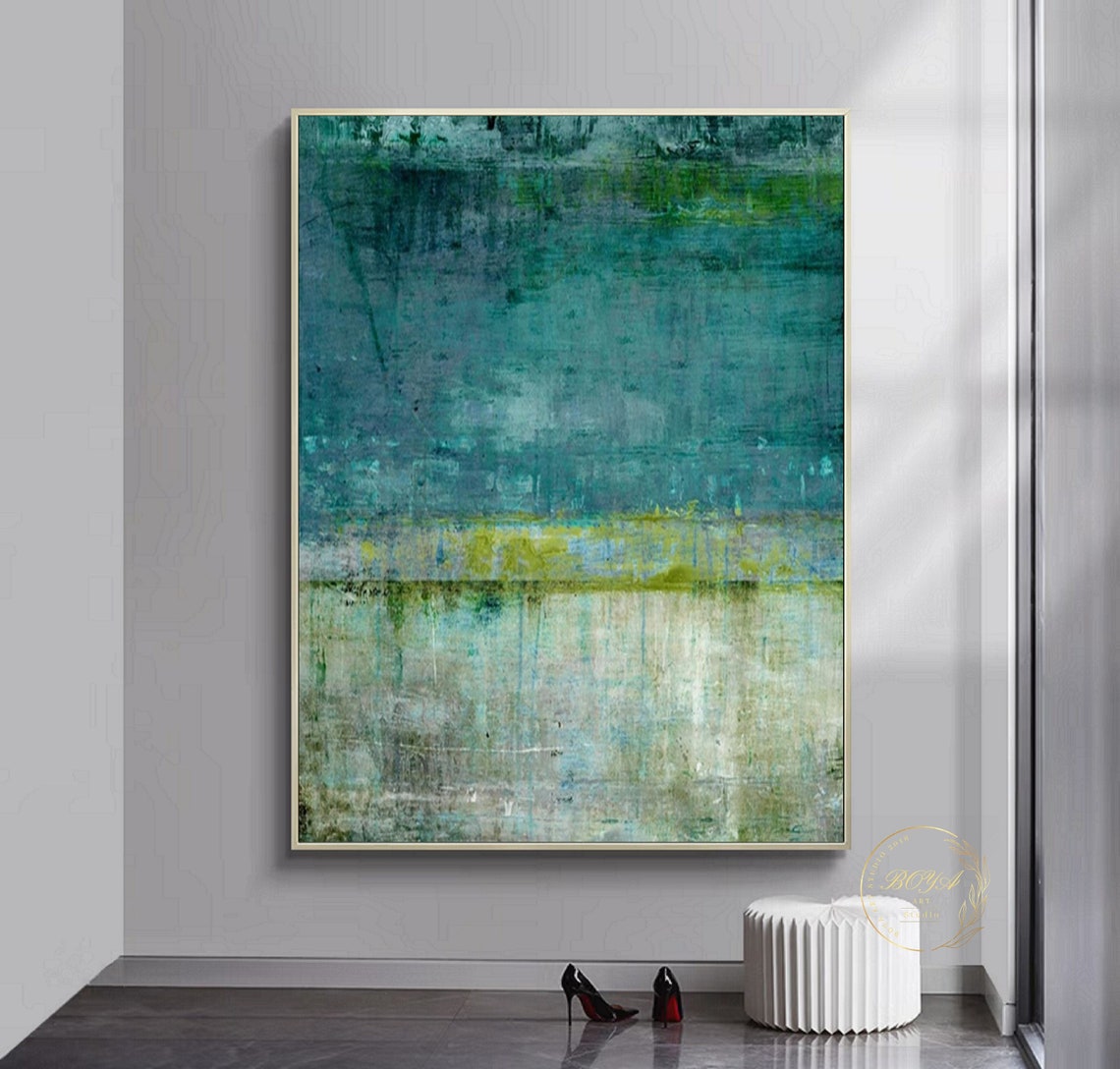 Large Green Oil Painting Original Green Canvas Wall Art - Etsy UK