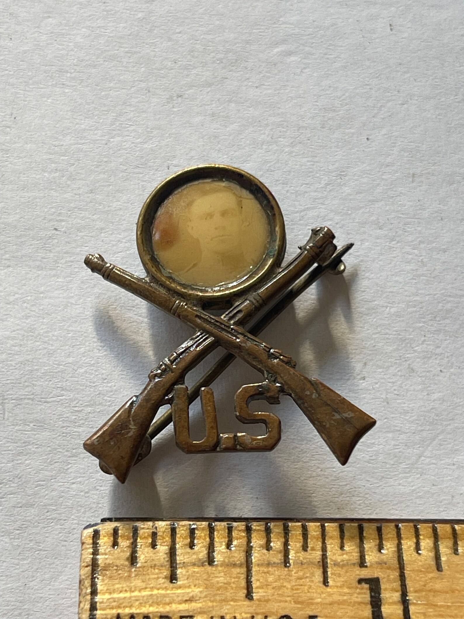 Antique U. S. Military Cross Rifle Portrait Pin - Etsy