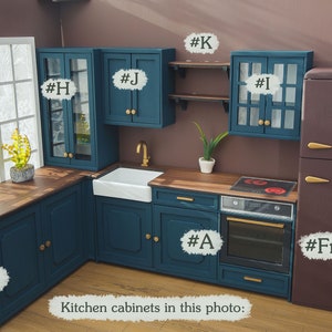 1/6 Scale Miniature Kitchen Cabinet for Popular Fashion Dolls 12 Inch ...