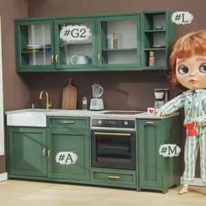 DIY Kit Unpainted 1/6 Scale Kitchen Cabinet for Popular Dolls 12 Inch ...