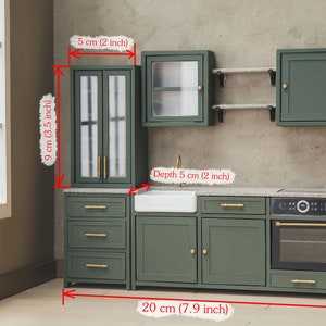 1/12 Scale Kitchen Furniture Set. Sink, Stove, Faucet. Miniature Modern ...