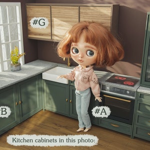 DIY Kit Unpainted 1/6 Scale Kitchen Cabinet for Popular Dolls 12 Inch ...