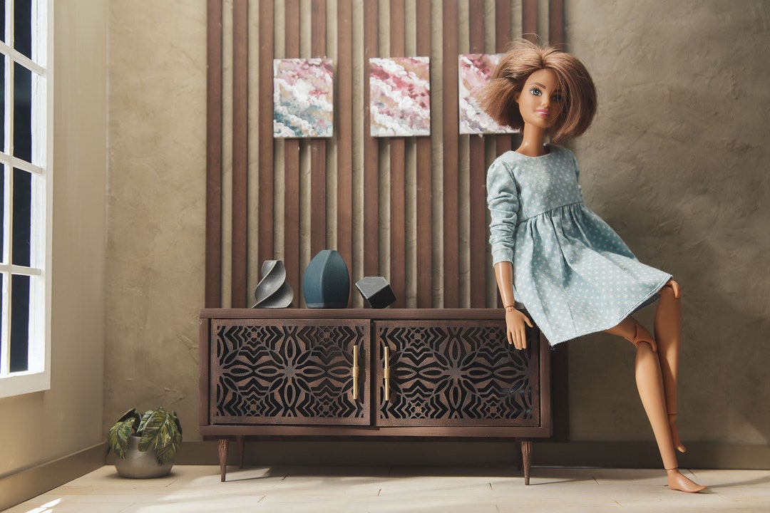 1/6 Scale Miniature TV Stand for Popular Fashion Dolls 12 Inch. Chest ...