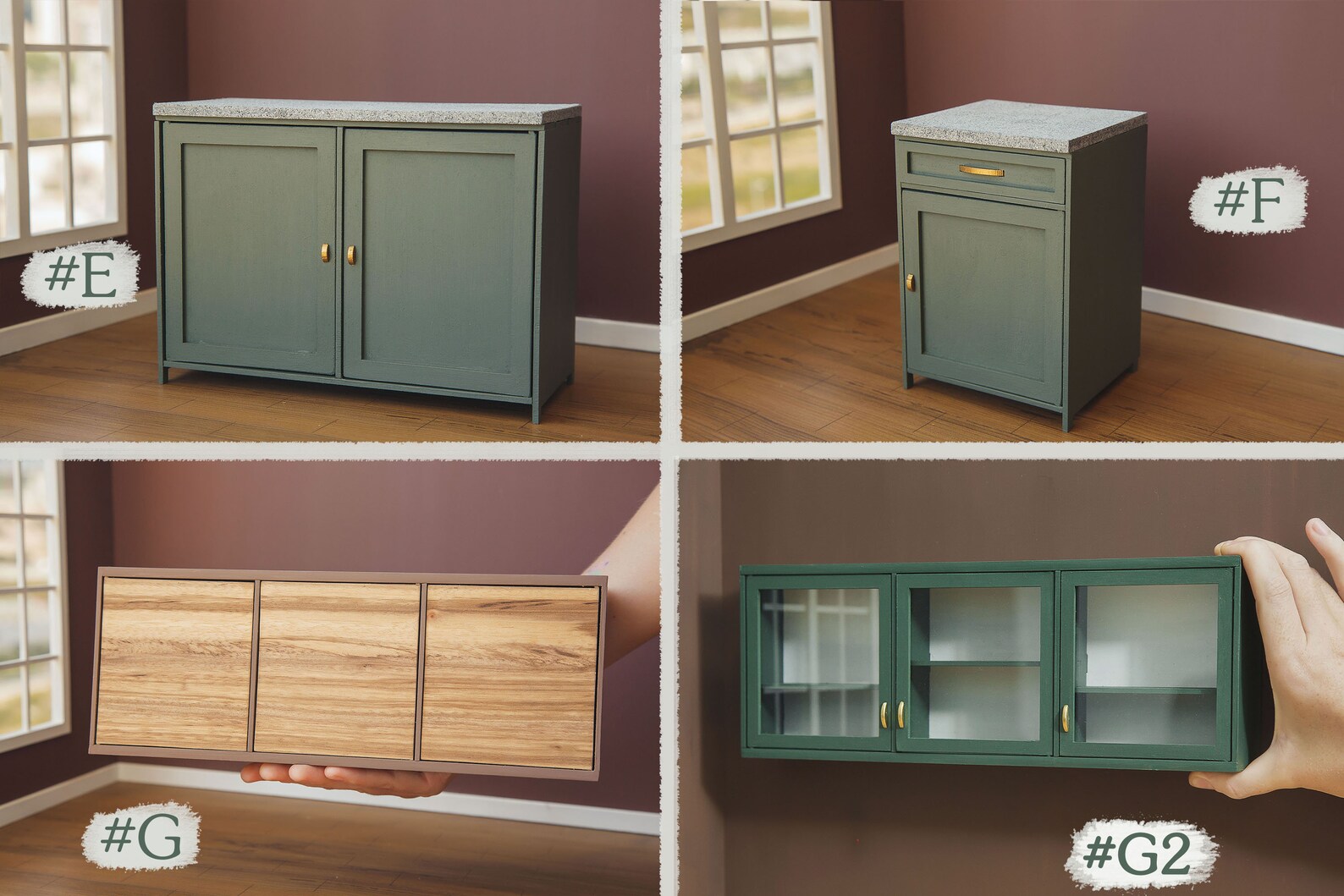 DIY Kit Unpainted 1/6 Scale Kitchen Cabinet for Popular Dolls 12 Inch ...
