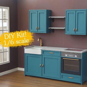 DIY Kit 1/6 Scale Kitchen Furniture Set for Popular 12 Inch Dolls ...