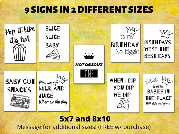 Notorious O.N.E. Birthday Signs - Etsy