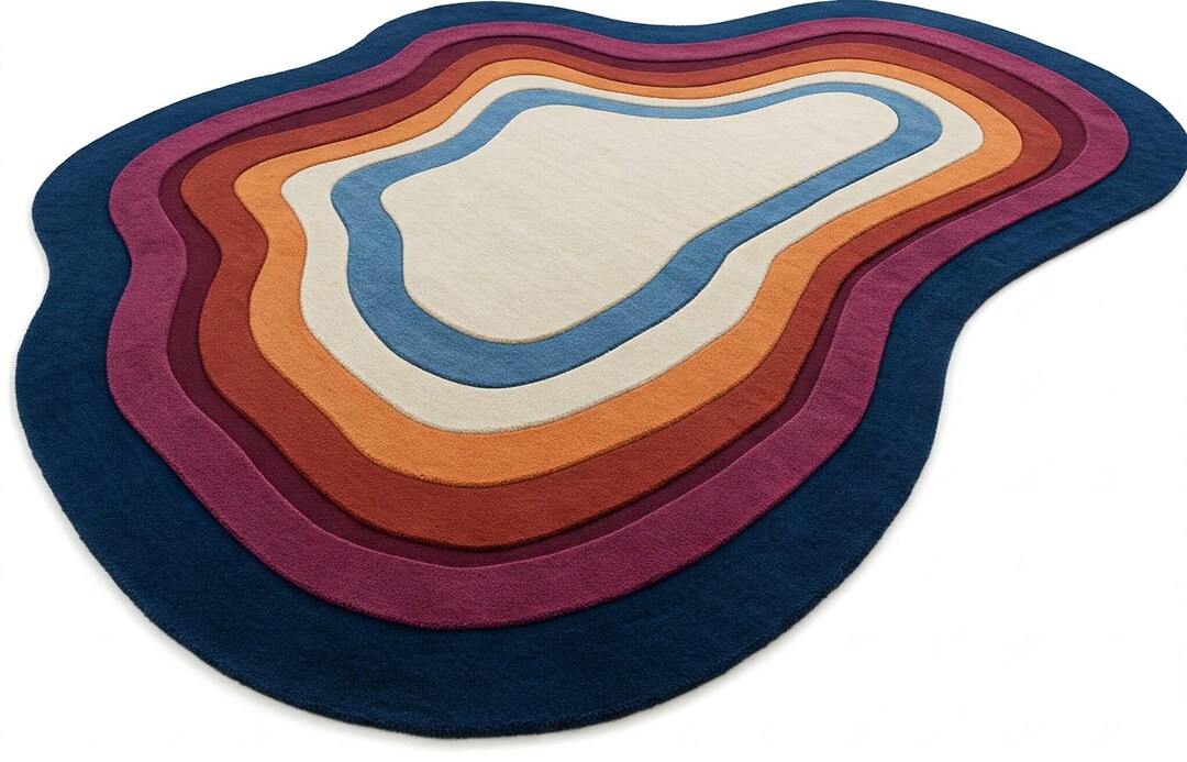 Funky Trending Amoeba Shape Multi Color Custom 8X11/9X13 Irregular ...