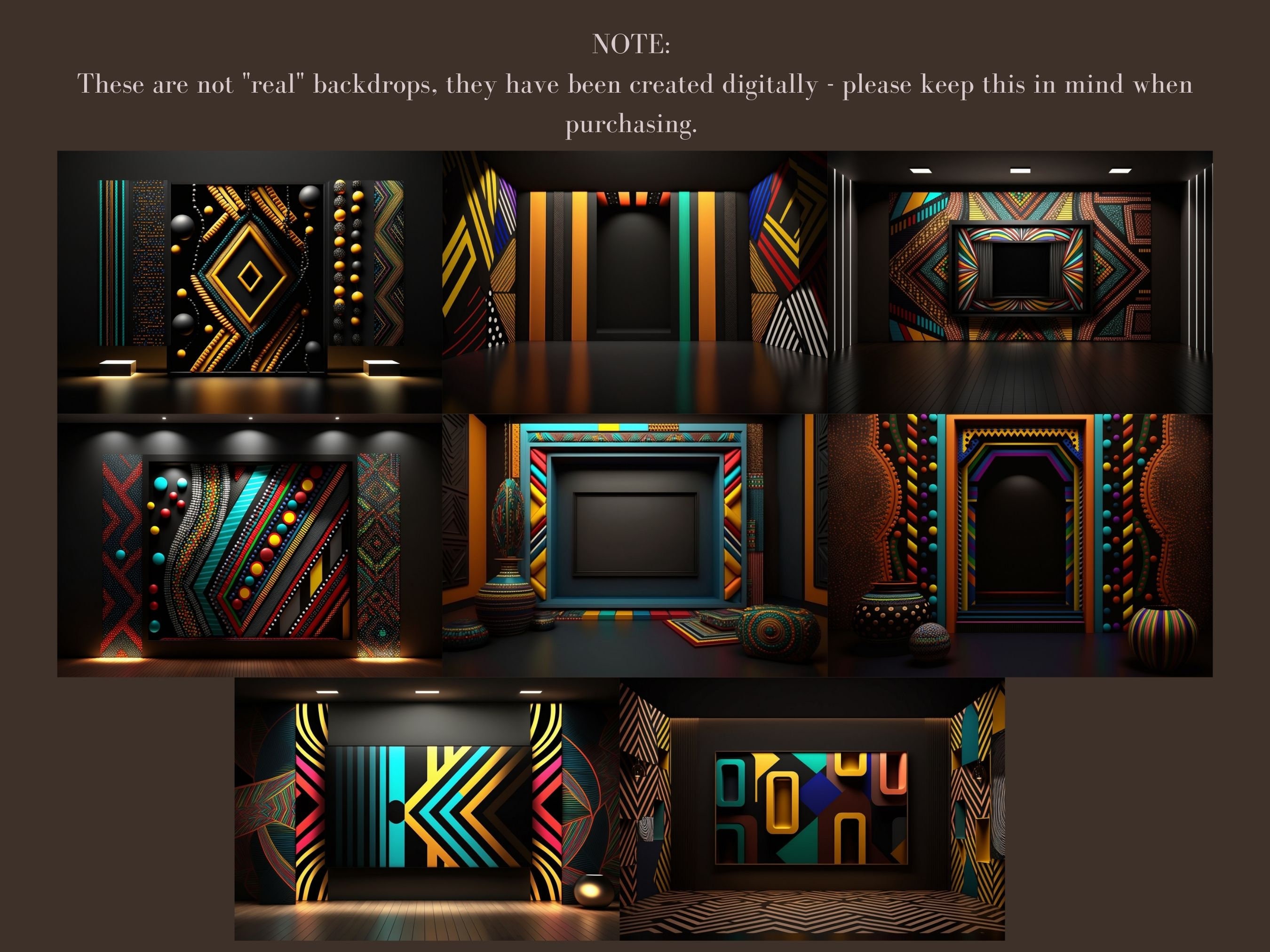 African Pattern Digital Backdrops Maternity Overlay for - Etsy