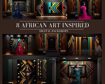 15 African Studio Digital Backdrops, Maternity Overlay for Photoshop ...