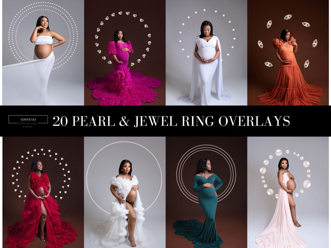Pearl & Jewel Ring Overlays Photoshop Overlay Maternity Hoop - Etsy