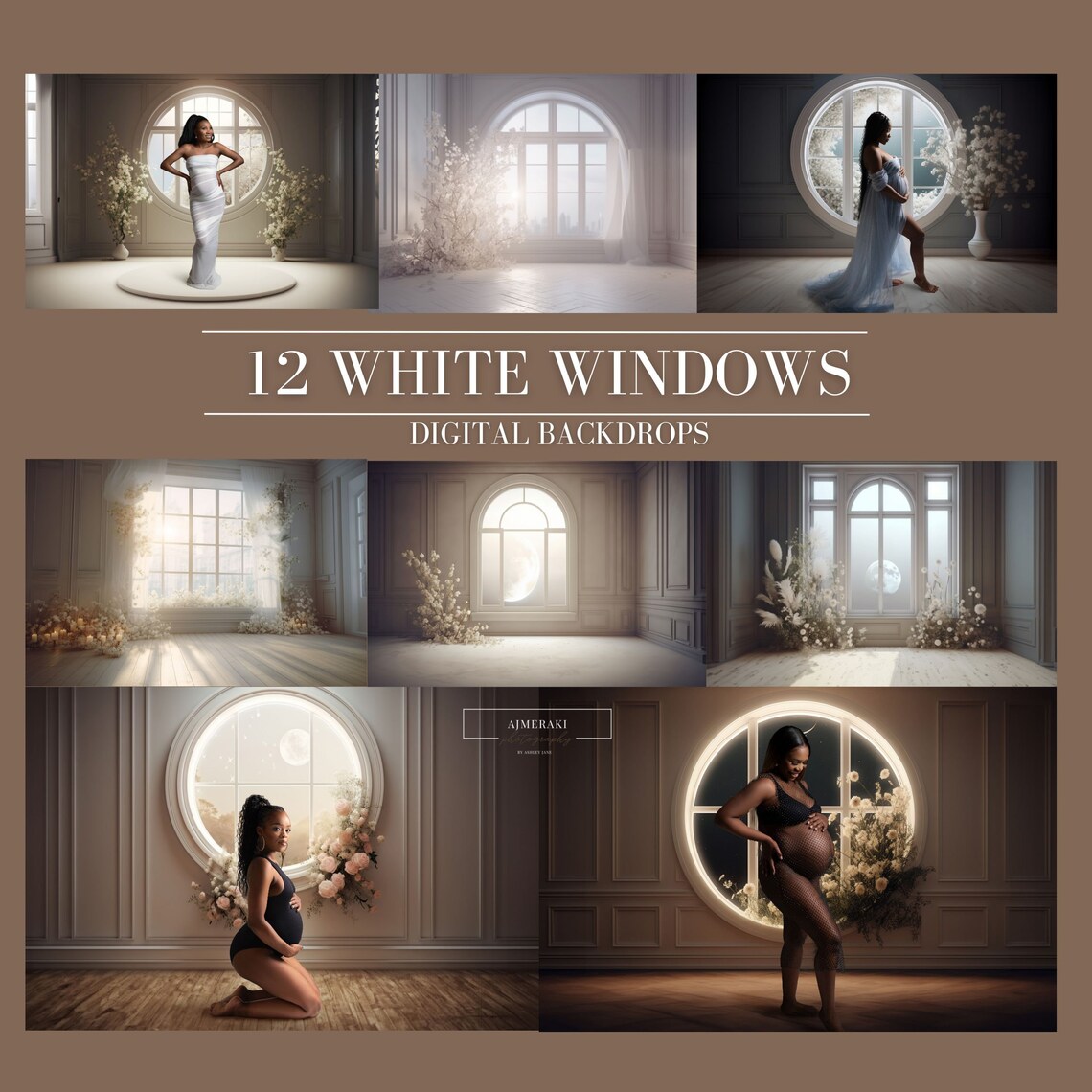 White Windows Maternity Backdrops Maternity Overlay for - Etsy