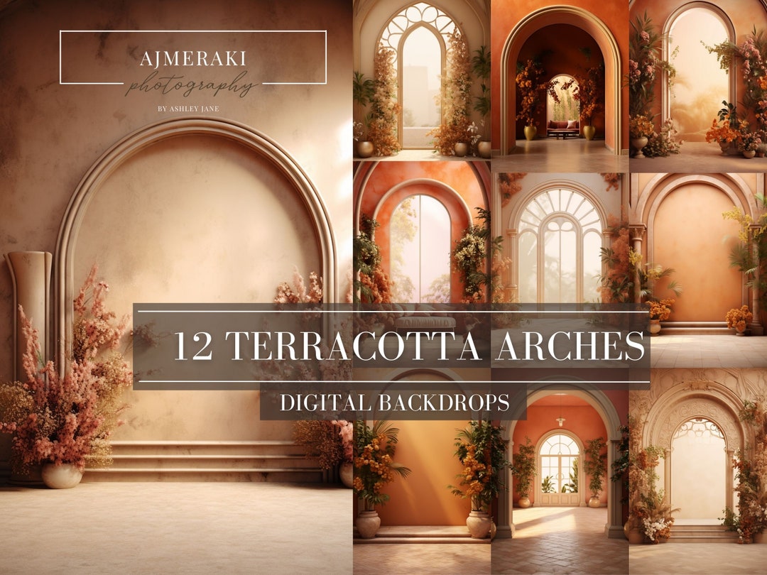 Terracotta Arches Maternity Backdrops, Maternity Overlays for Photoshop ...