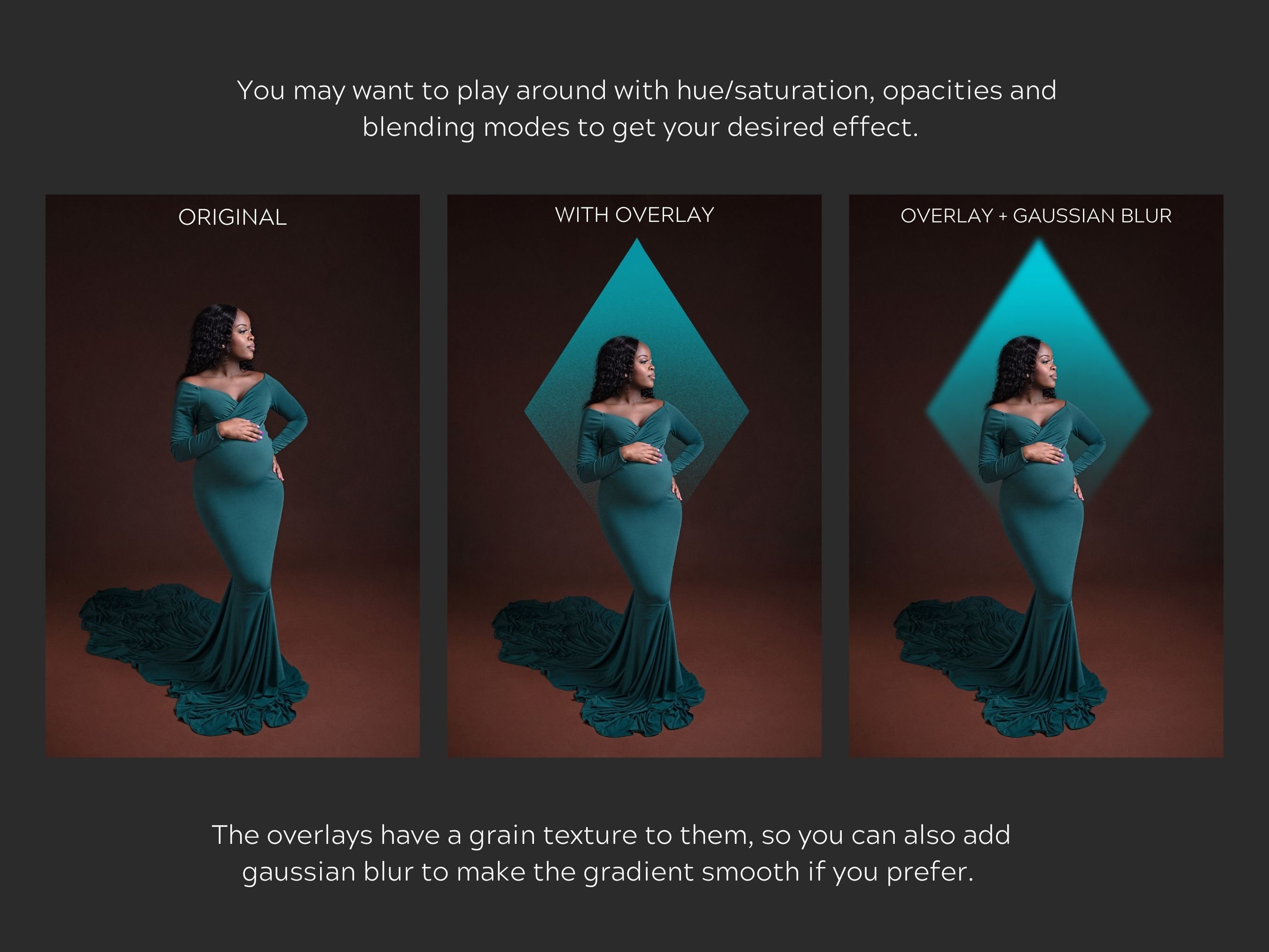 Diamond Gradient Overlays Photoshop Overlay Maternity - Etsy
