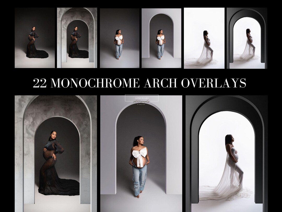 Monochrome Arch Overlays, Modern Arch Backdrops, Maternity Backdrop ...