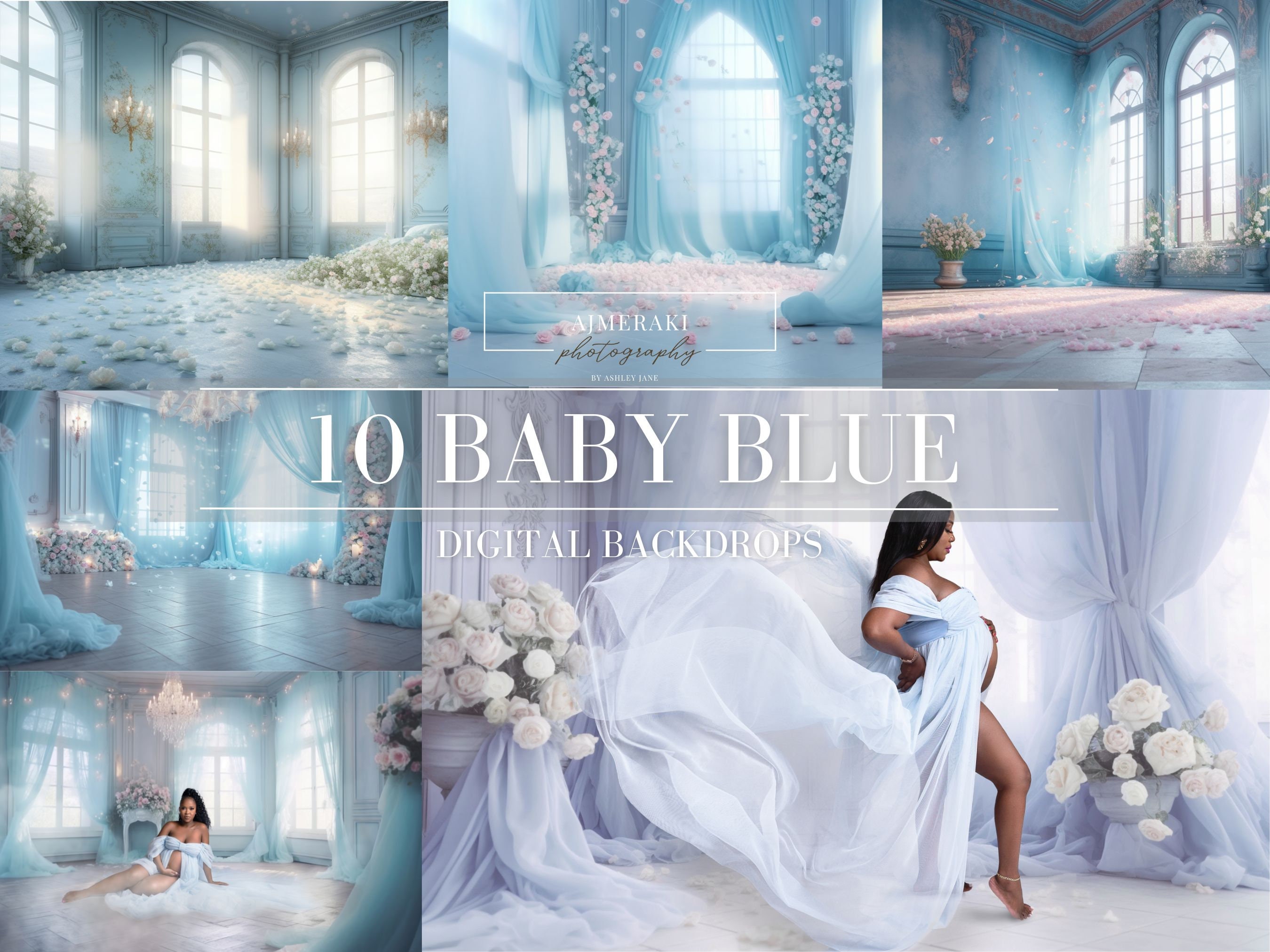 Baby Blue Maternity Backdrops Maternity Overlay for - Etsy