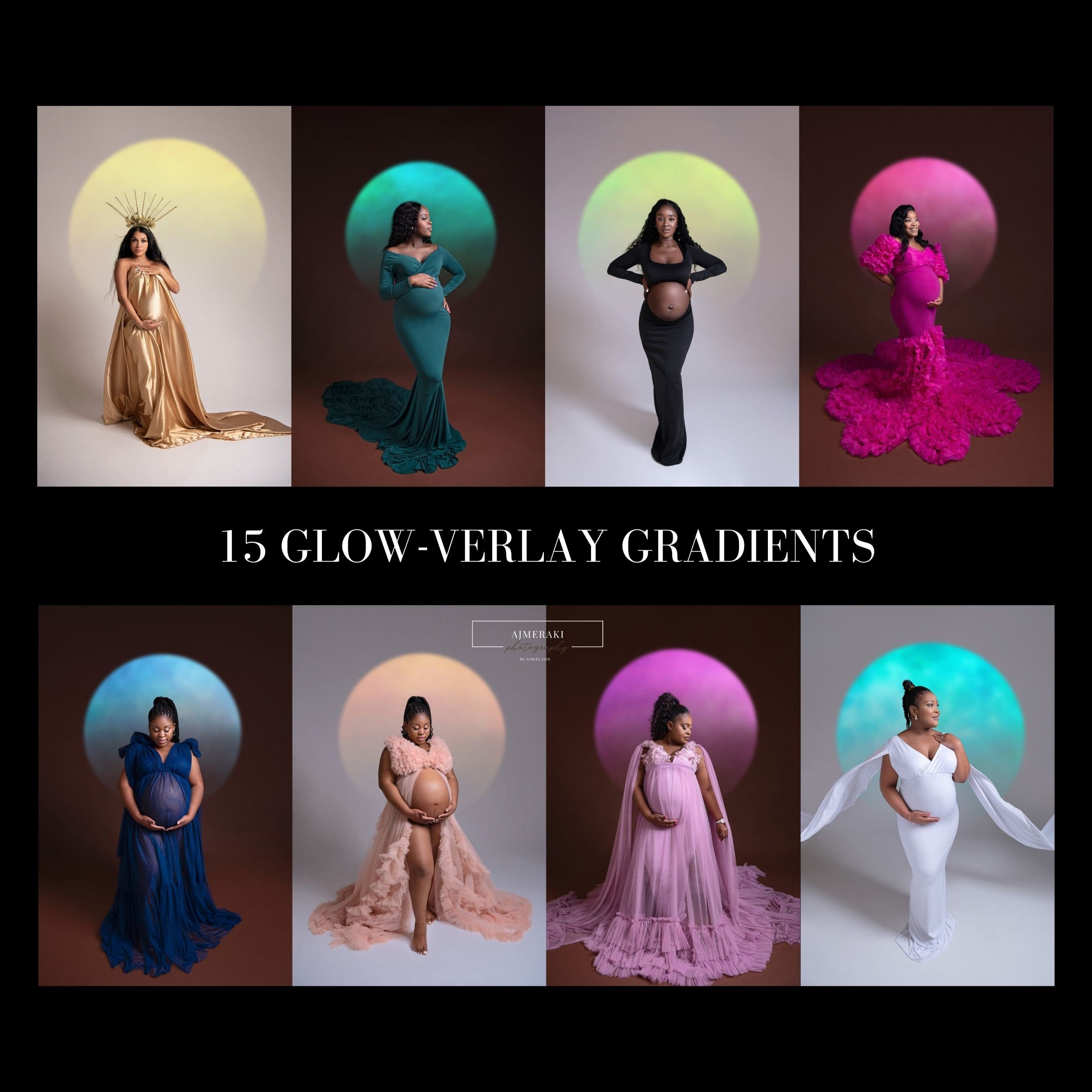 Glowing Gradient Overlays, Photoshop Overlay, Maternity Overlay ...