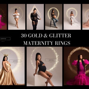 MODERN GOLD MATERNITY Ring Overlays, Photoshop Overlay, Maternity Hoop ...