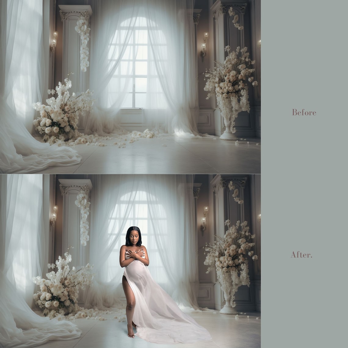 Whimsy White Maternity Backdrops Maternity Overlay for - Etsy