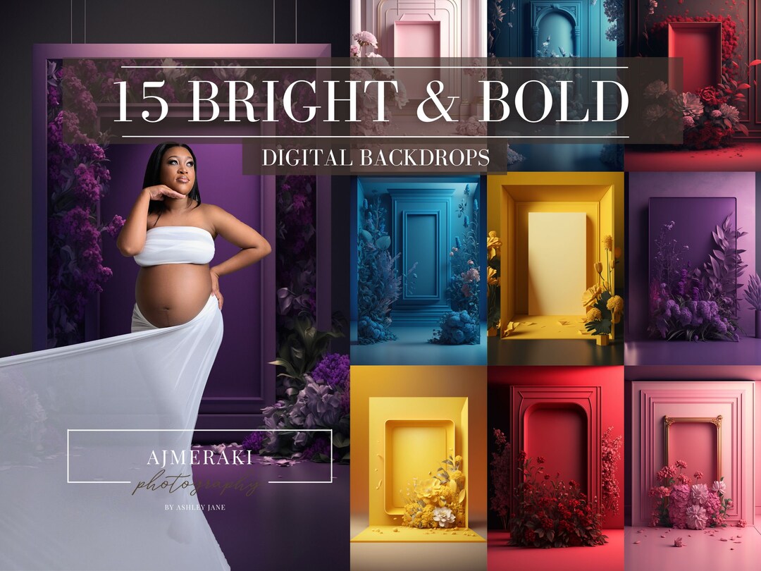 Bright & Colorful Digital Backdrops, Maternity Overlay for Photoshop ...