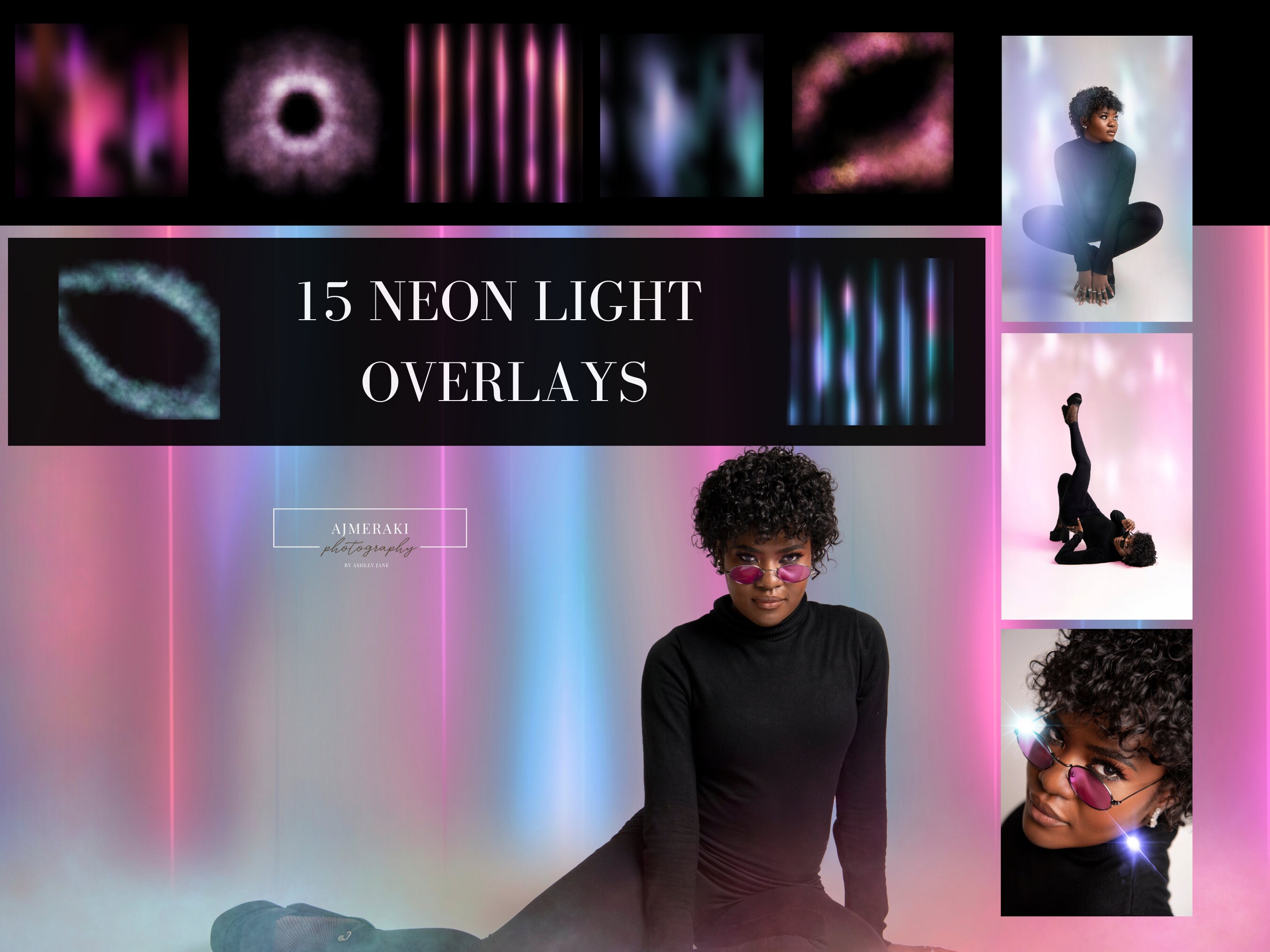 NEON LIGHT OVERLAYS for Photoshop Neon Overlays Neon - Etsy Australia