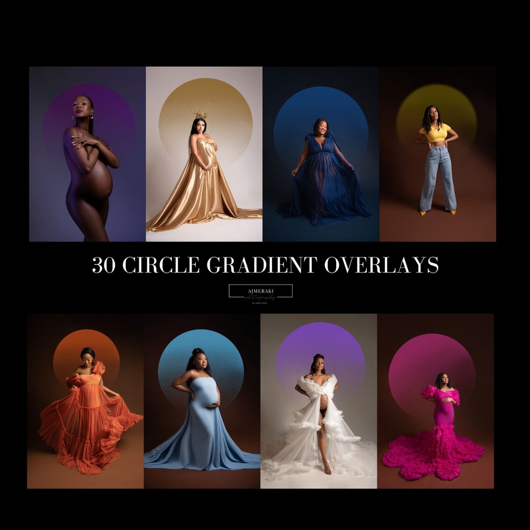 Circle Gradient Overlays: Maternity & Portrait Photography (PNG) - Etsy