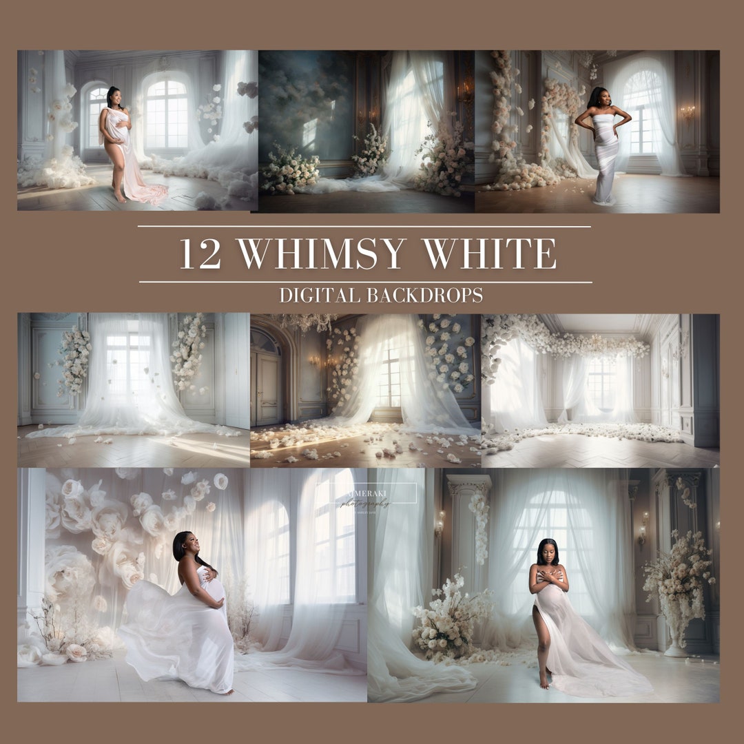 Whimsy White Maternity Backdrops, Maternity Overlay for Photoshop ...