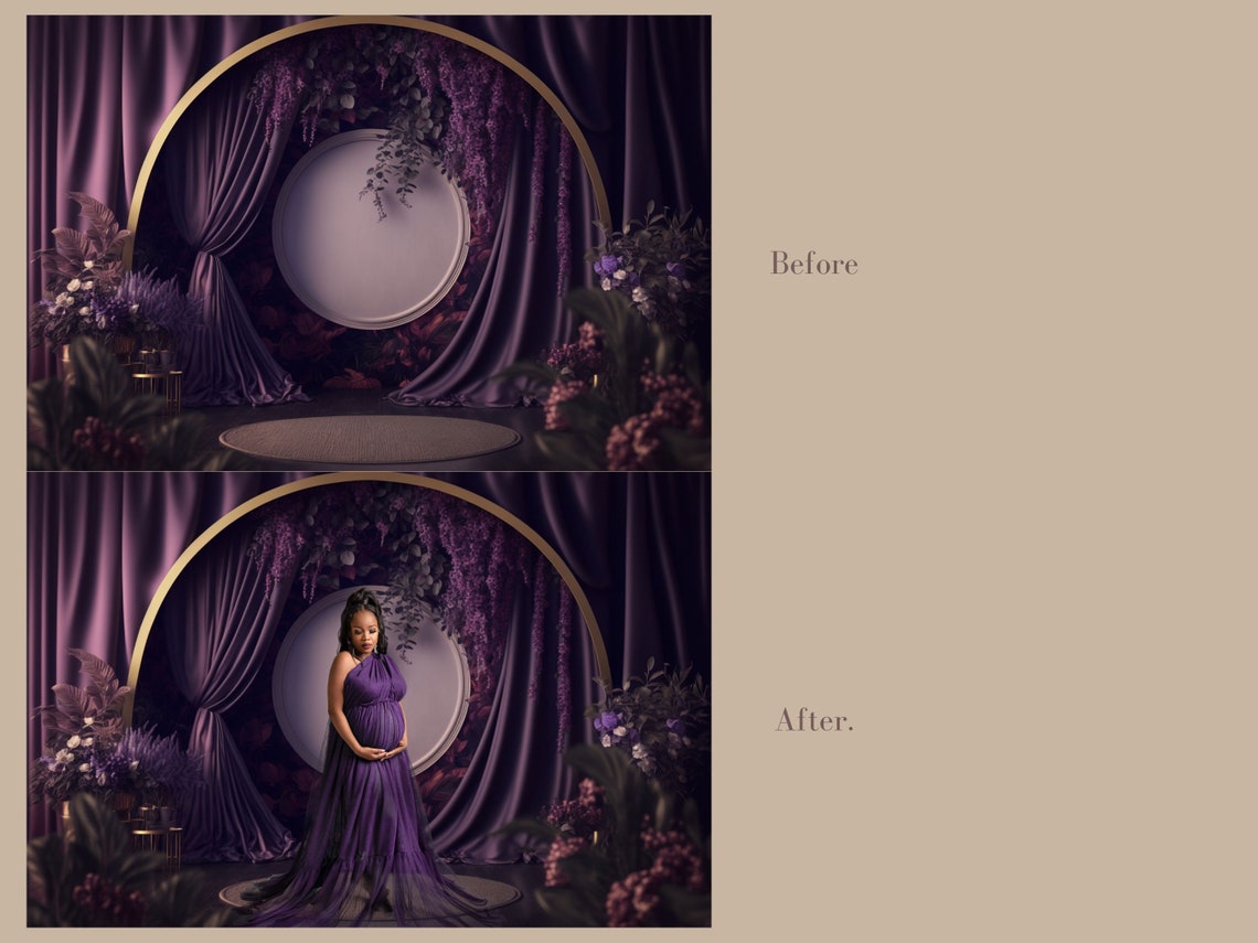 Pretty Purple Maternity Backdrop, Maternity Overlay for Photoshop ...