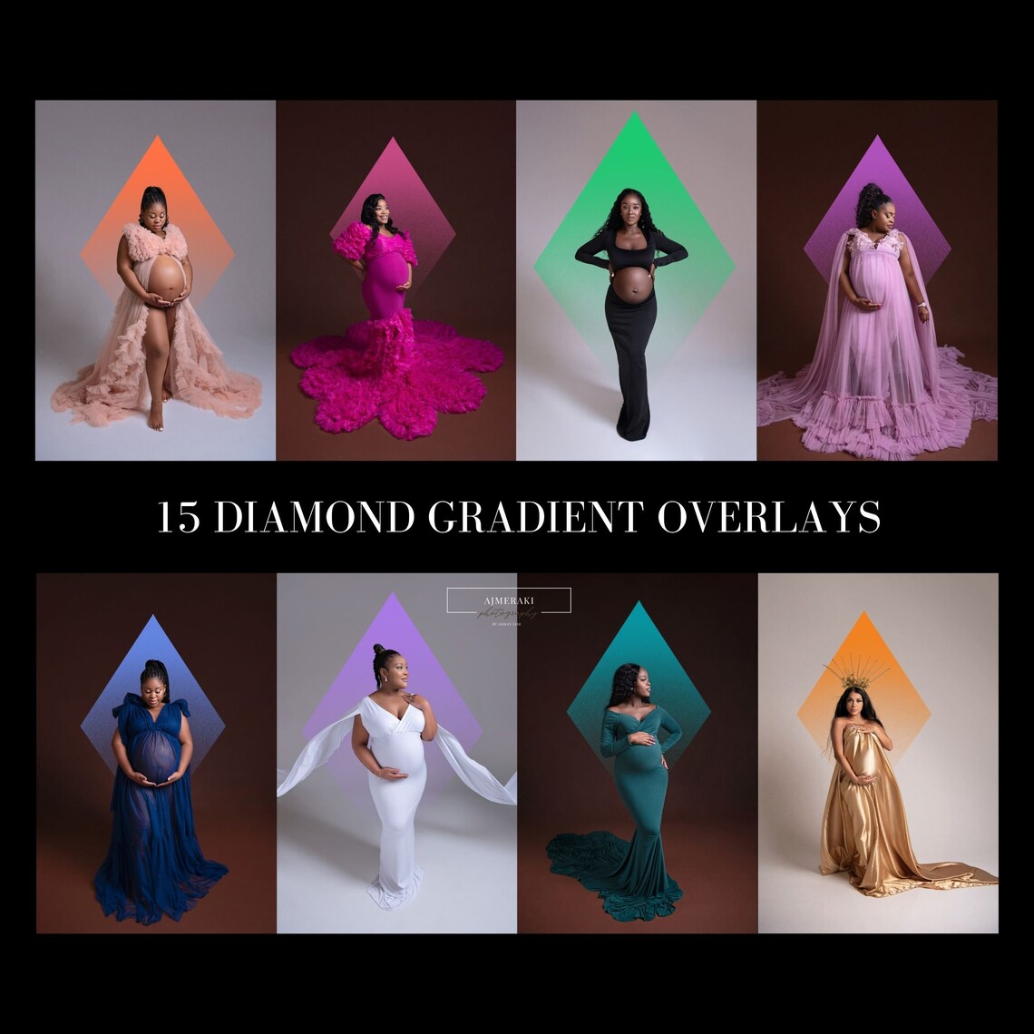 Diamond Gradient Overlays Photoshop Overlay Maternity - Etsy