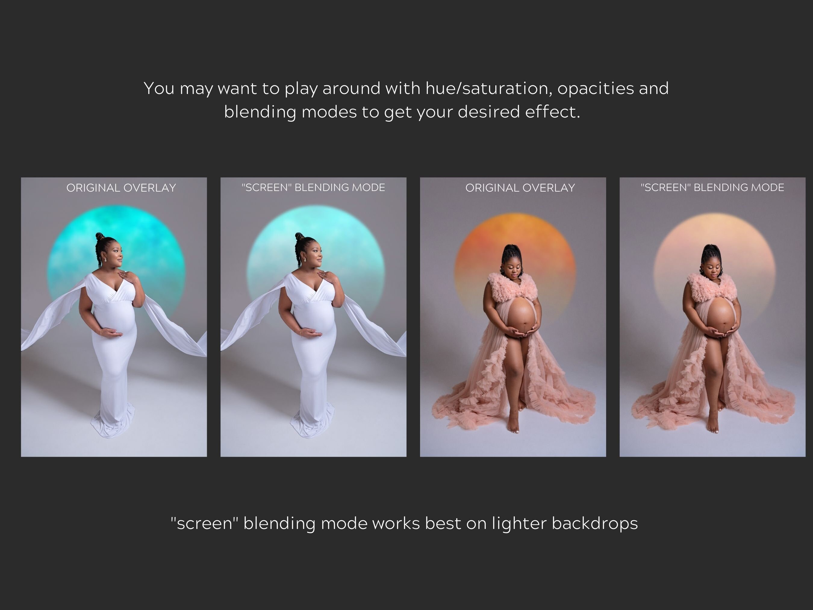 Glowing Gradient Overlays Photoshop Overlay Maternity - Etsy