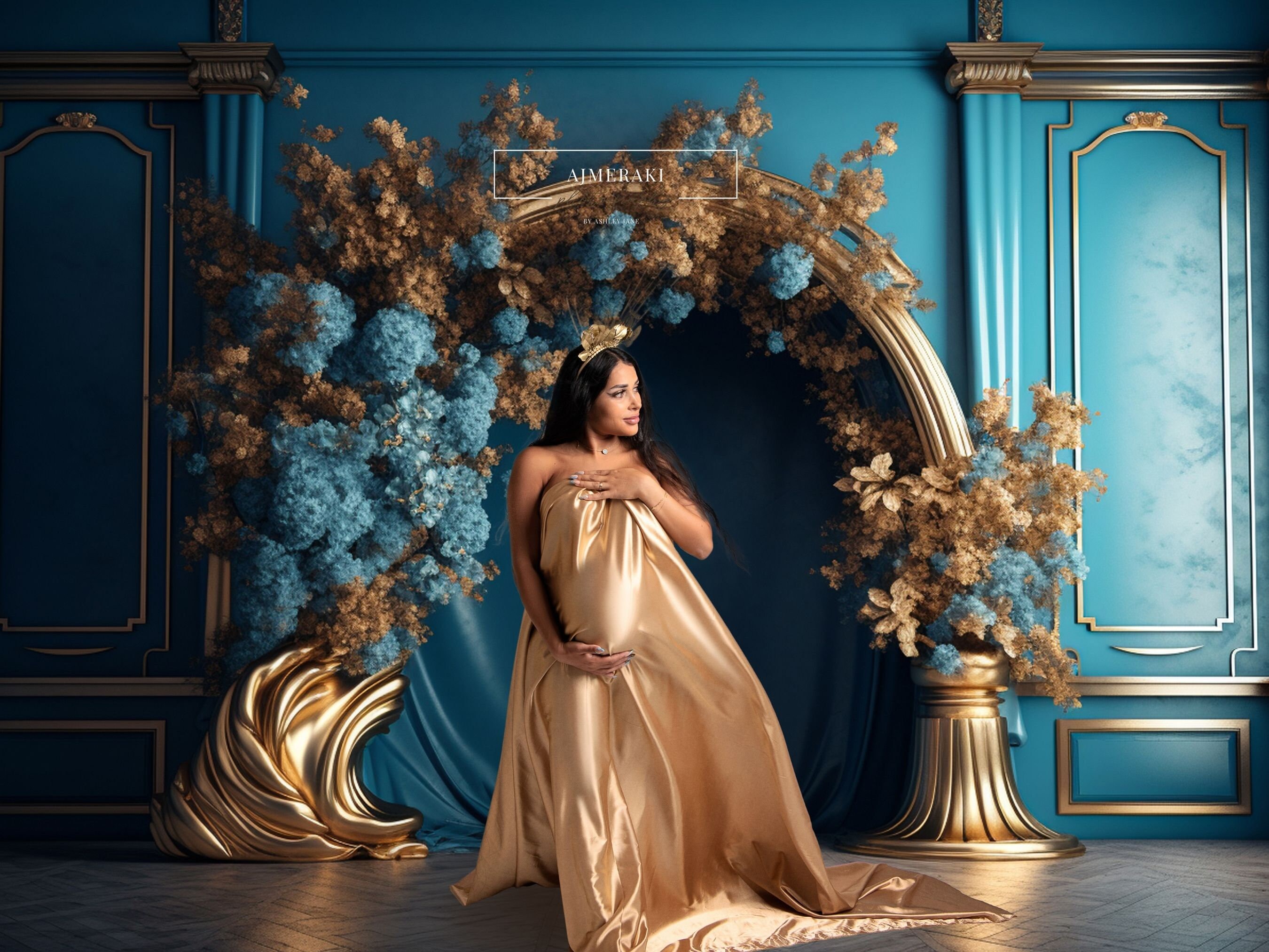 BLUE GODDESS Maternity Backdrops Maternity Overlays for - Etsy