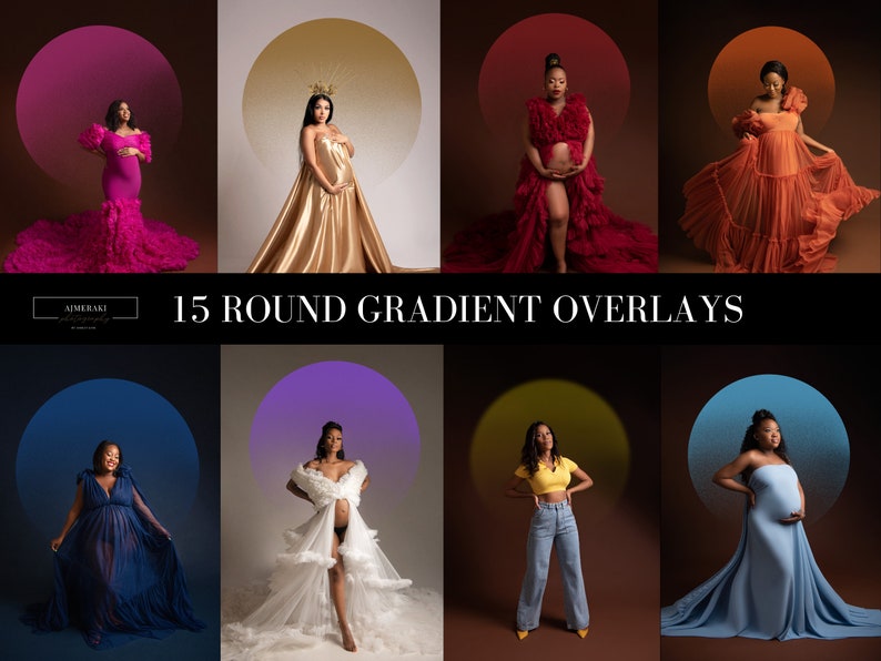 Circle Gradient Overlays Photoshop Overlay Maternity - Etsy