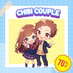 Custom Chibi Couple, Pngtuber Live2d Model, Pngtuber Character Design ...