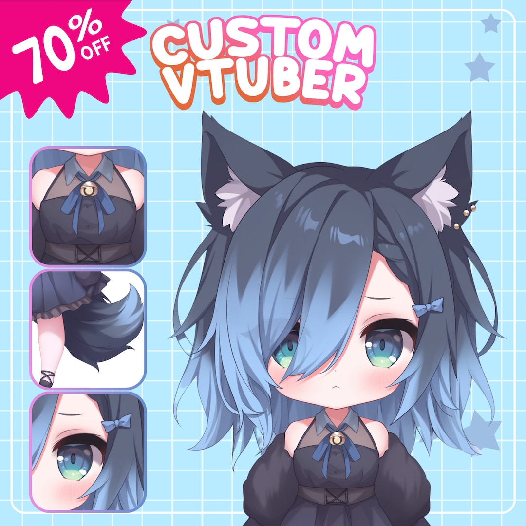 Modelo Chibi Vtuber, Kawaii Anime & Furry Vtuber Avatar, Comisión con ...
