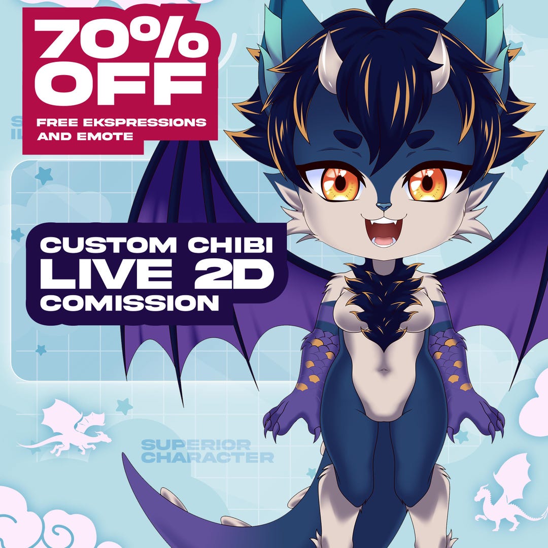 Custom Chibi Vtuber 2D Art Commission: Streaming Assets - Etsy