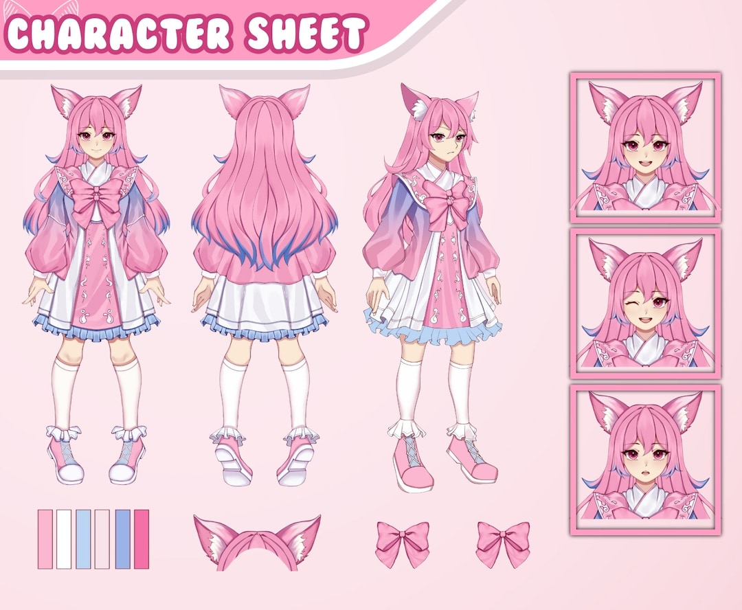 Character Reference Sheet Vtuberreference Sheet Custom Reference Sheet ...