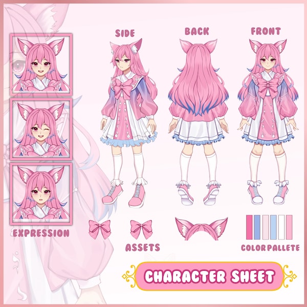 Custom Vtuber Character Sheet - Etsy