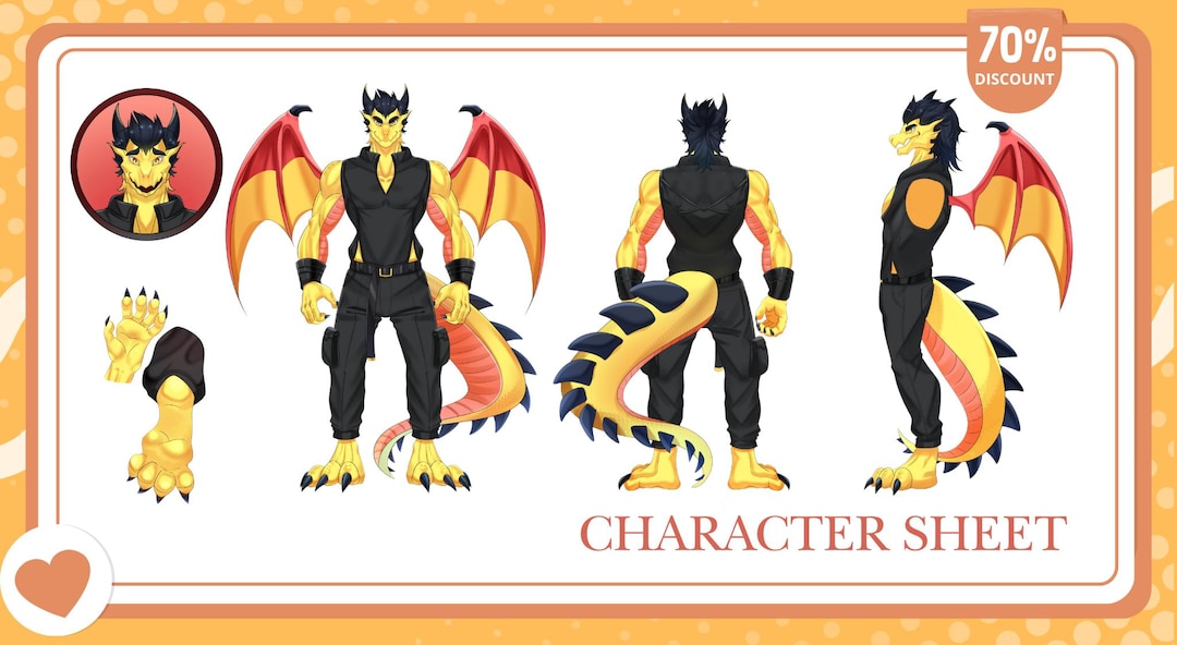 Custom Furry Character Sheet | Furry Art | Reference Sheet | OC | PFP ...