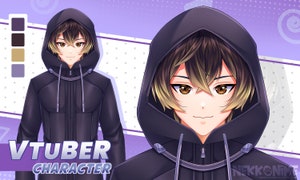 Male Vtuber Model ORIGINAL DATA PSD 8 Expressions, Glasses, Hair Color ...