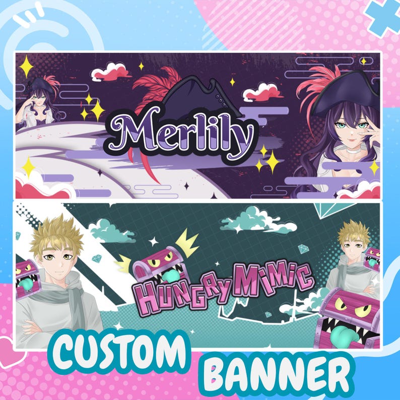 Custom Banner | Custom Chibi Cute Banner | Header | Twitch Banner ...