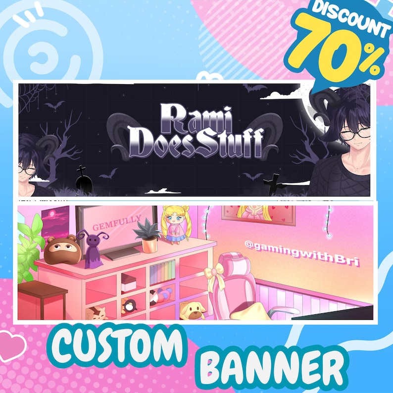 Banner personalizado / Banner personalizado Chibi lindo / Encabezado ...