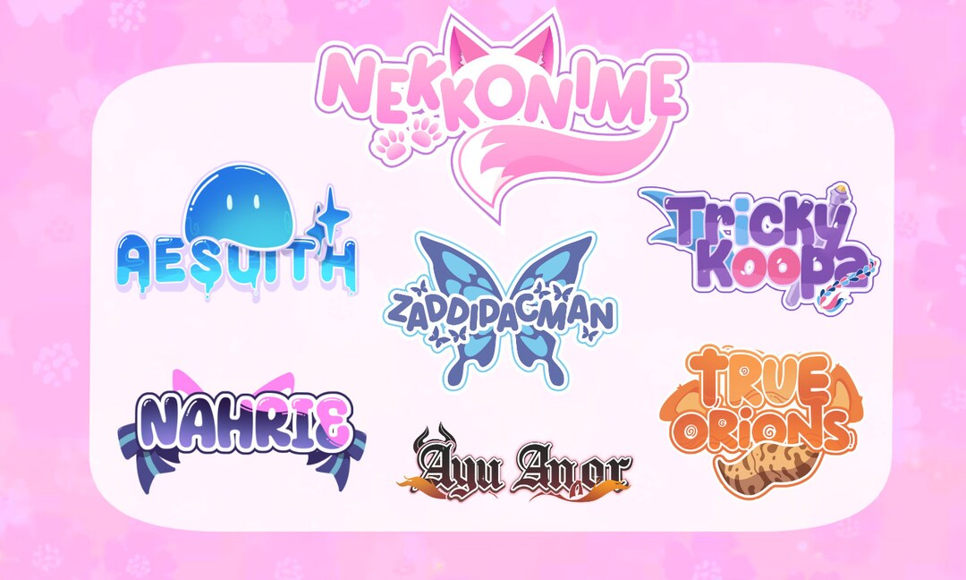 Texte du logo Vtuber personnalisé Logo mignon Logo Chibi Texte du logo ...