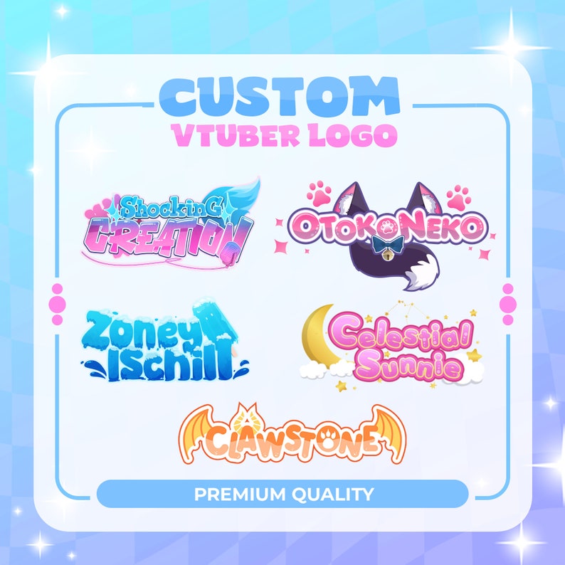 Custom Vtuber Logo | Kawaii Pngtuber Text & Icon Design - Etsy