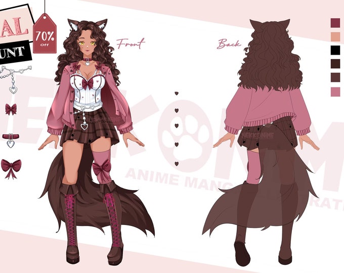 Custom Original Character Design Sheet Special Discount 70% | Custom ...