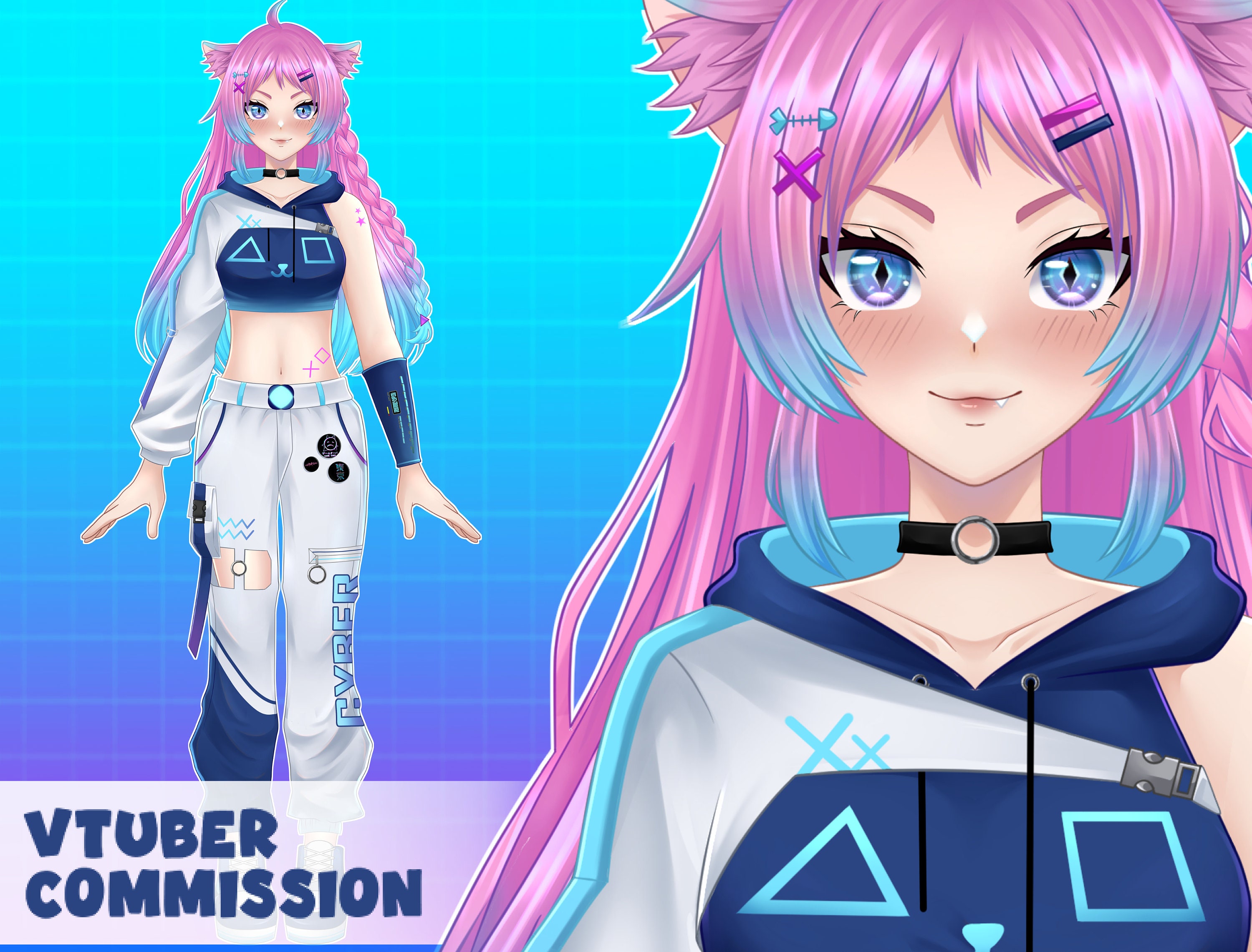 Custom LIVE2D Vtuber Model Vtuber Commission Vtuber Design - Etsy UK