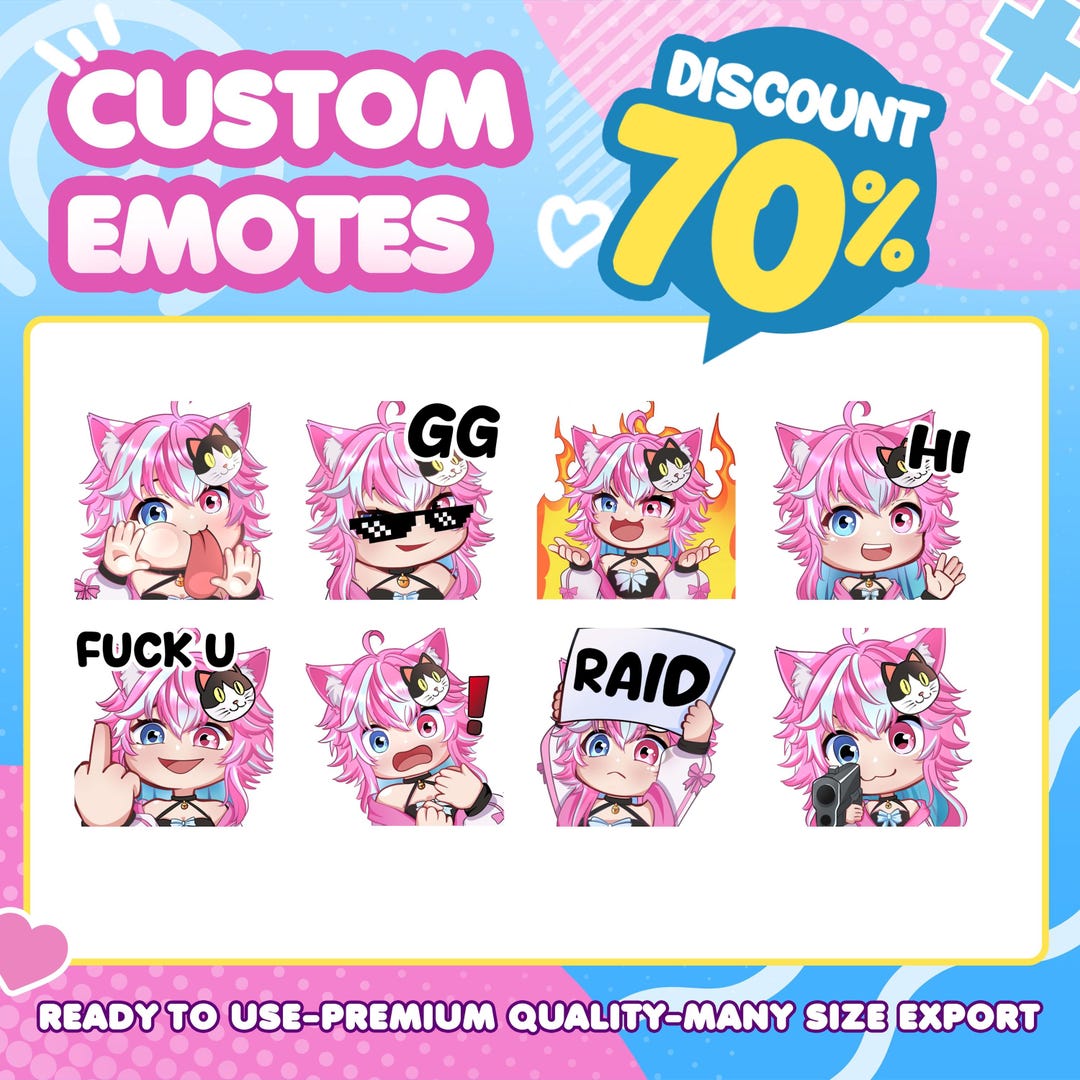 Custom Sub Emotes | | Stiker Emotes | Vtuber Emotes | Pet Animal Emotes ...