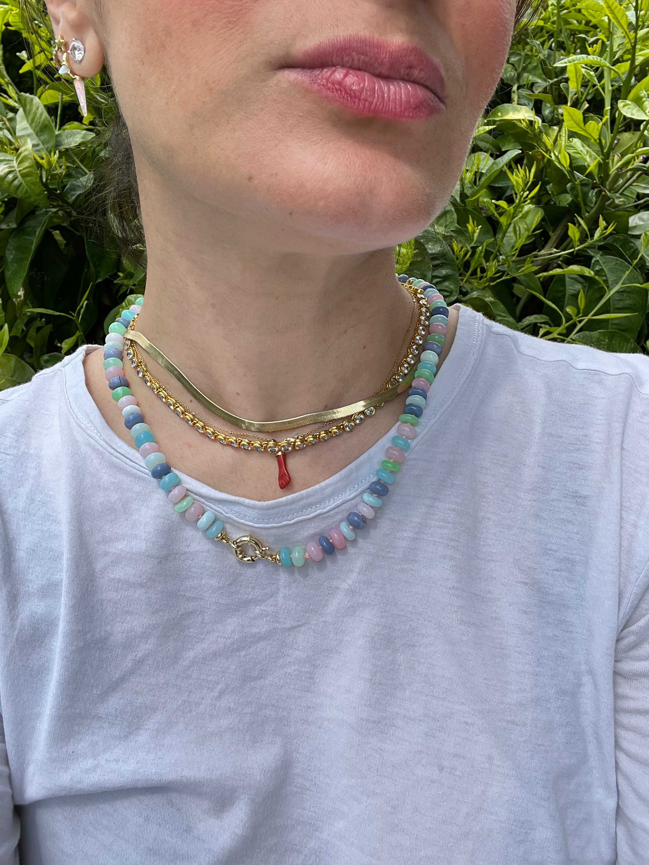 Cotton Candy-rainbow Necklace of Colored Precious Stones Candies Hand ...