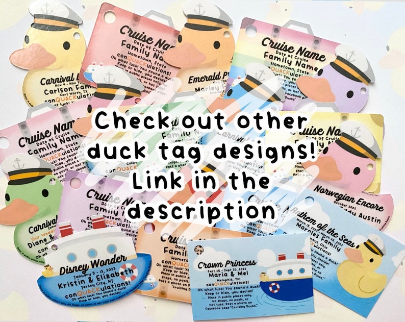 Cruising Ducks Personalized Tags Gift for Cruiser Carnival - Etsy