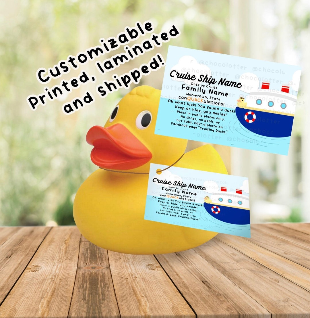 Cruising Duck Tags, Gift for Cruiser, Carnival Duck Tags, Personalized ...