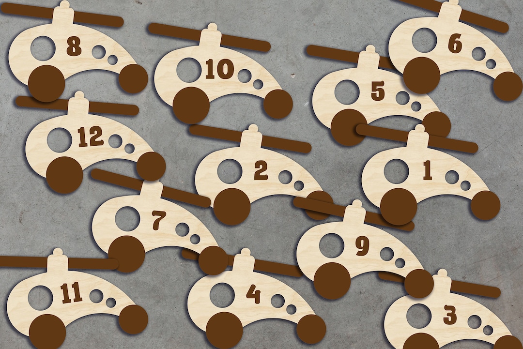 Wooden Helicopter Baby Milestone Markers: Vintage Toy Design - Etsy