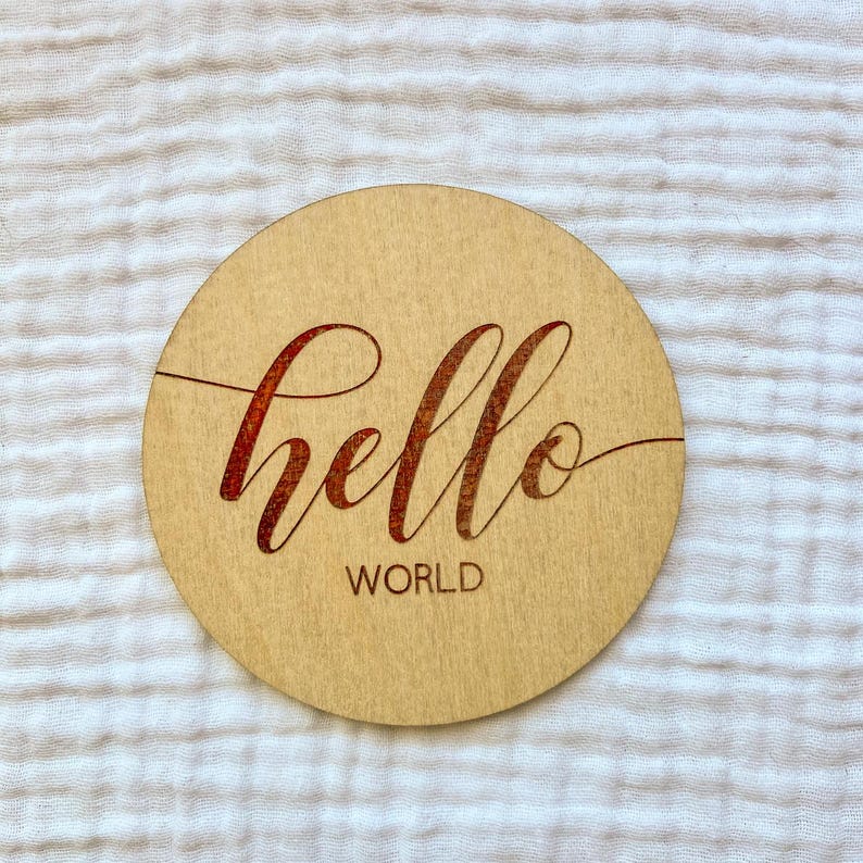 Calligraphy Script Font Wooden Baby Monthly Milestone Markers & Discs ...